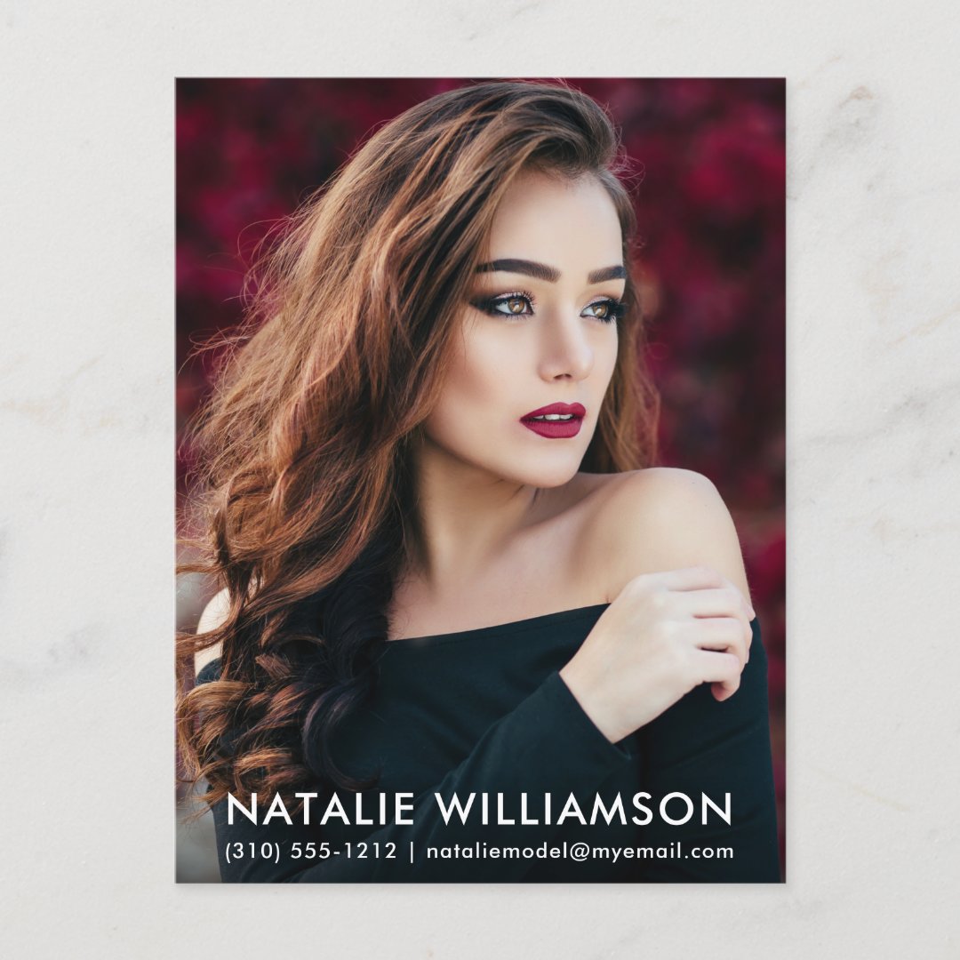 Model Actor 1 Photo Comp Card Postcard | Zazzle