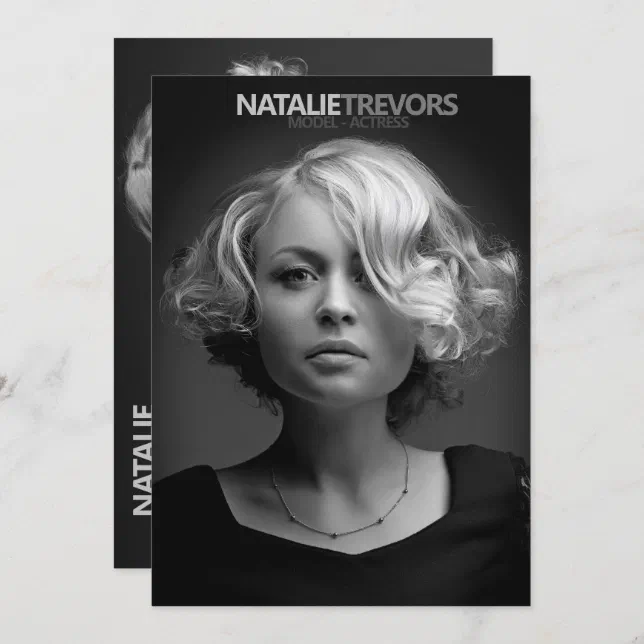 Model Actor 2 Sided 2 Photo 5x7 Comp Zed card | Zazzle