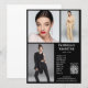 Model Actor 3 Photo Comp Card Template Black QR | Zazzle