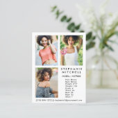 Model Actor Comp Card 3 Photo Wht - Postcard | Zazzle