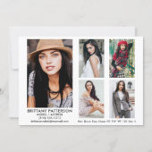 Model Actor Comp Card 5 Photo White 5x7 | Zazzle