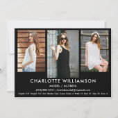 Model Actor Comp Card 5x7 Blk 3 Photo | Zazzle