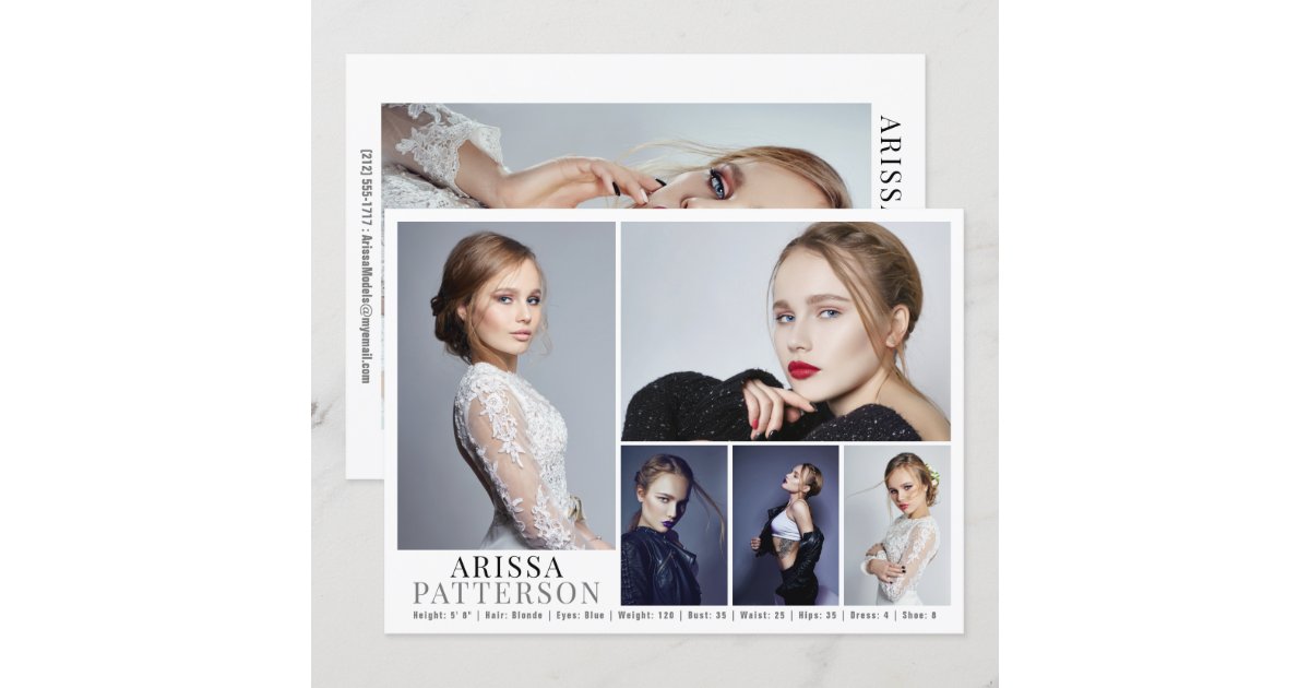 Model Actor Comp Card 6 Photo 5.5x7.5 | Zazzle