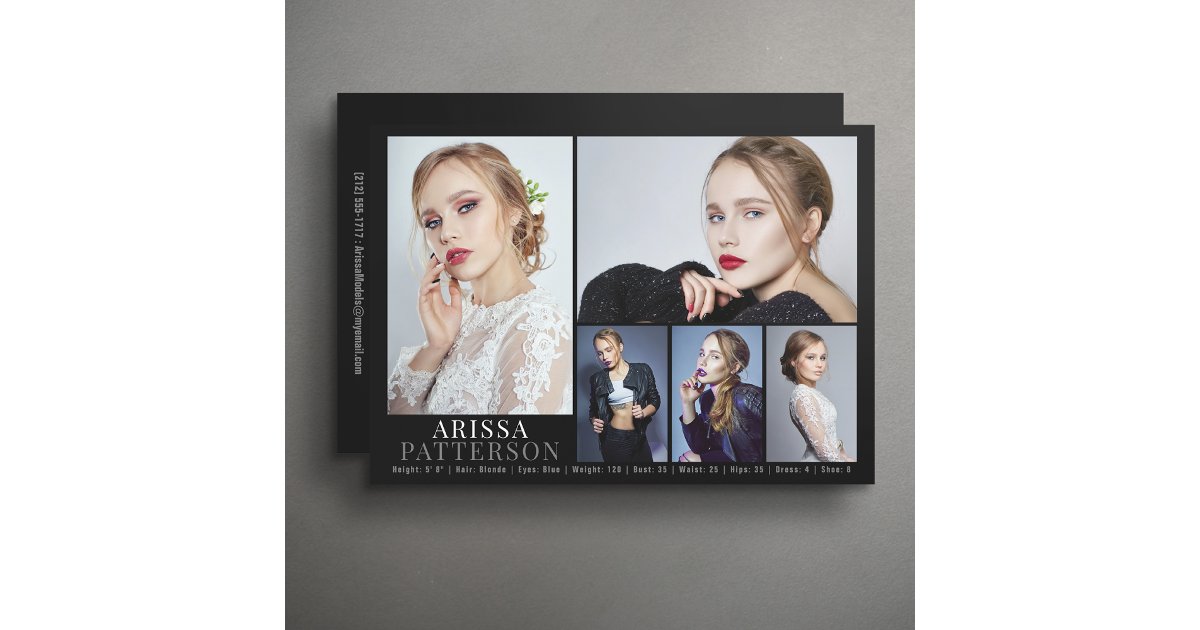 Model Actor Comp Card 6 Photo 5x7 | Zazzle