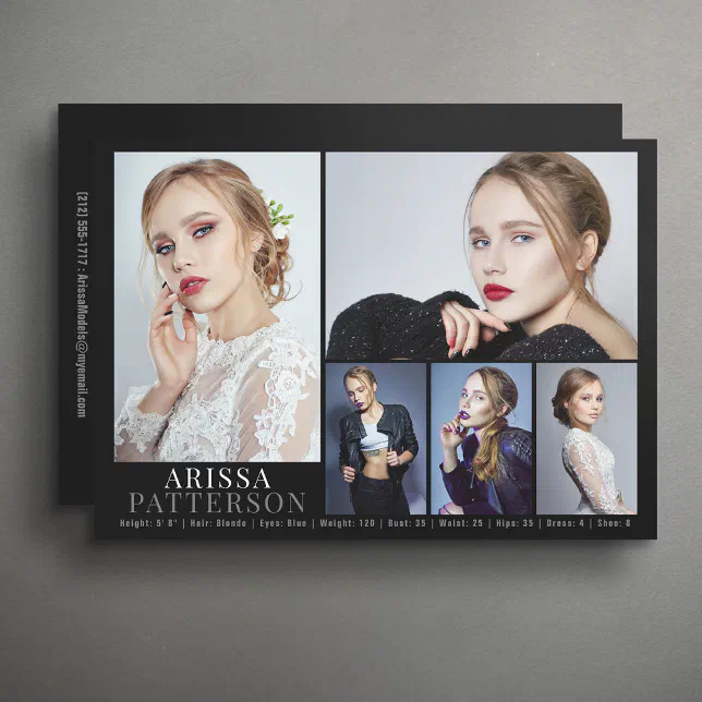 Model Actor Comp Card 6 Photo 5x7 | Zazzle