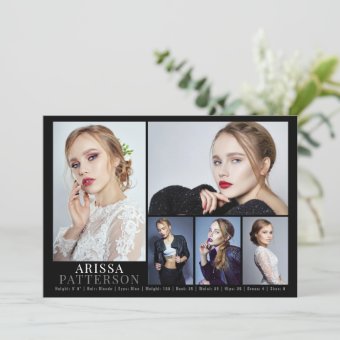 Model Actor Comp Card 6 Photo 5x7 | Zazzle