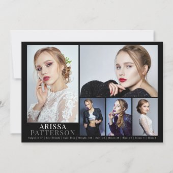 Model Actor Comp Card 6 Photo 5x7 | Zazzle