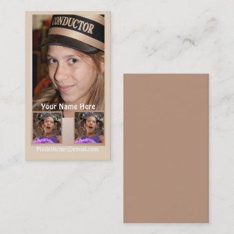 Model- Actor Headshot Business Card | Zazzle