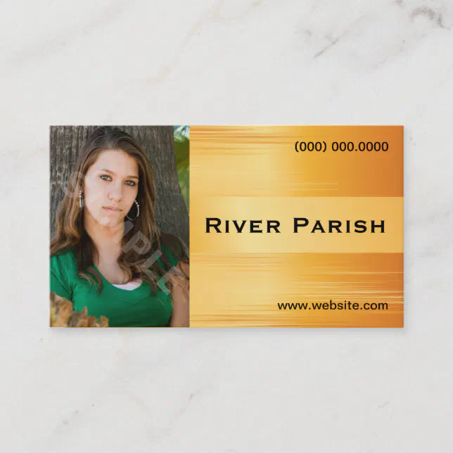 Model Actor Headshot Business Card Metallic | Zazzle