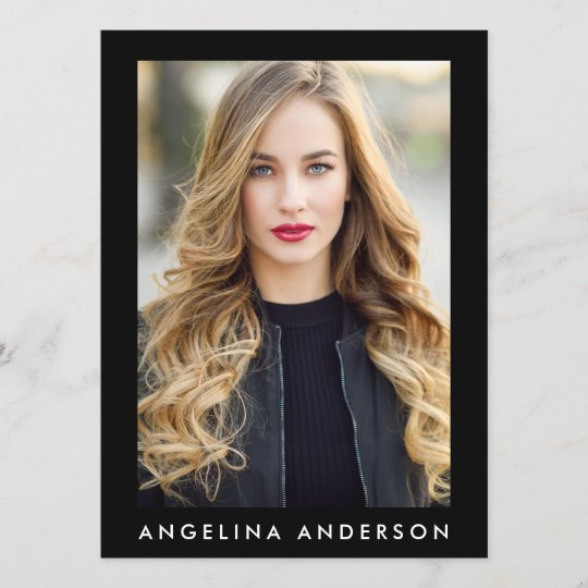 Model Actor Photo Professional Comp Card Black | Zazzle.com