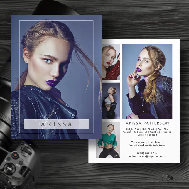 Model Actor Pro 5.5x7.5 Comp/Zed Card 5 Photo | Zazzle