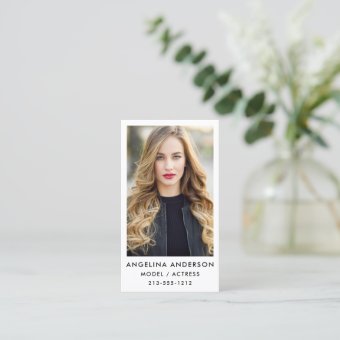 Model Actor Professional Photo Business Card | Zazzle