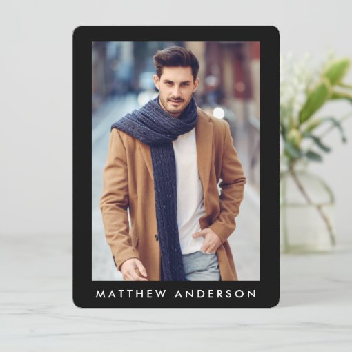 Model Actor Professional Photo Comp Card Black R | Zazzle