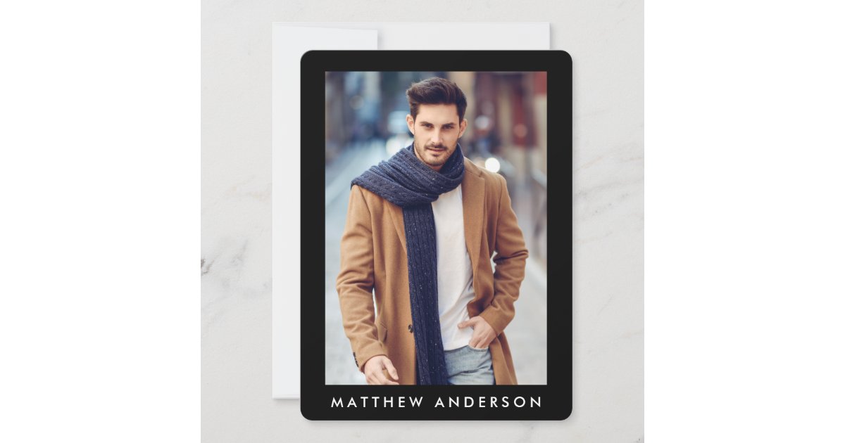 Model Actor Professional Photo Comp Card Black R | Zazzle