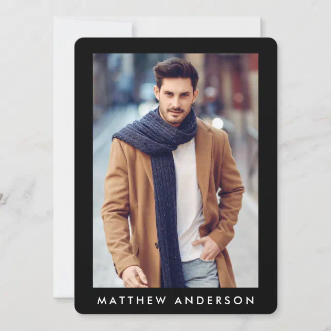 Model Actor Professional Photo Comp Card Black R | Zazzle
