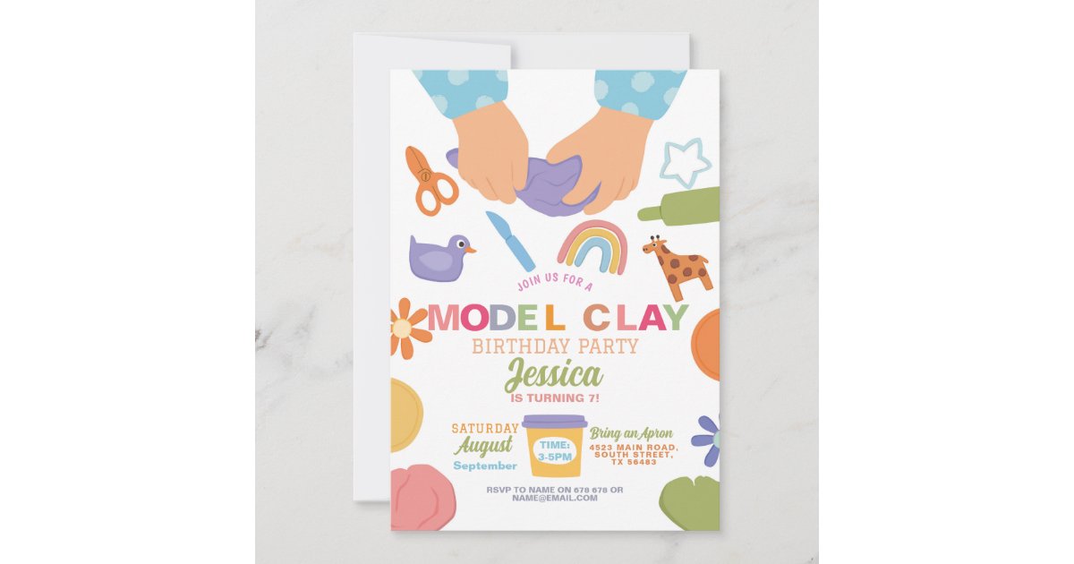 Model Clay Making Crafts Clay Art Fun Birthday Invitation | Zazzle