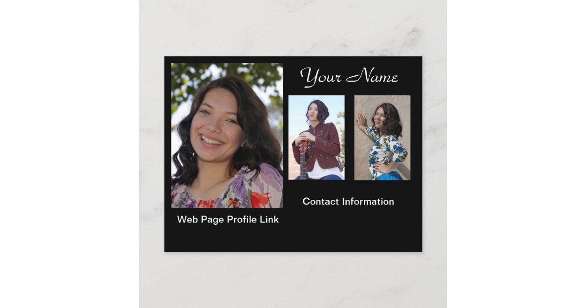 Model Headshot Card | Zazzle
