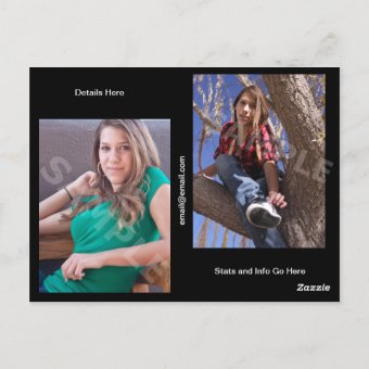 Model Headshot Comp Card Zeds | Zazzle