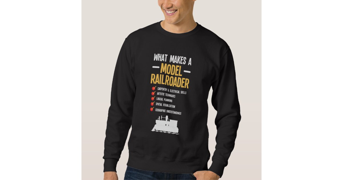 Model Railroad Steam Locomotive Train Kit Railway Sweatshirt | Zazzle