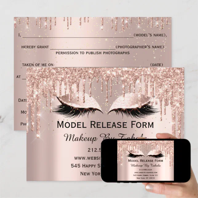 Model Release Form Makeup Artist Rose Invitation | Zazzle
