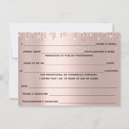 Model Release Form Makeup Artist Rose Invitation | Zazzle