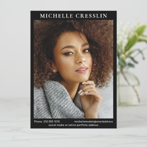 Modeling 4 Photo Two Sided Composite Card Template | Zazzle