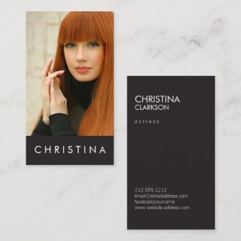 Models and Actors Modern Headshot Business Card | Zazzle