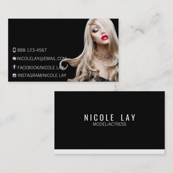 Models and Actors Modern Headshot Business Card★ Business Card | Zazzle