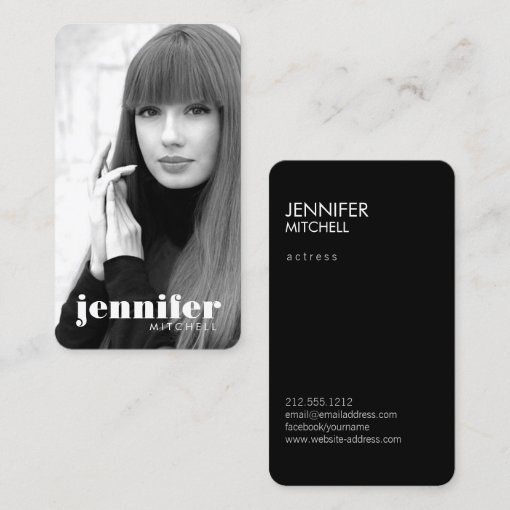 Models and Actors Modern Headshot V Business Card | Zazzle