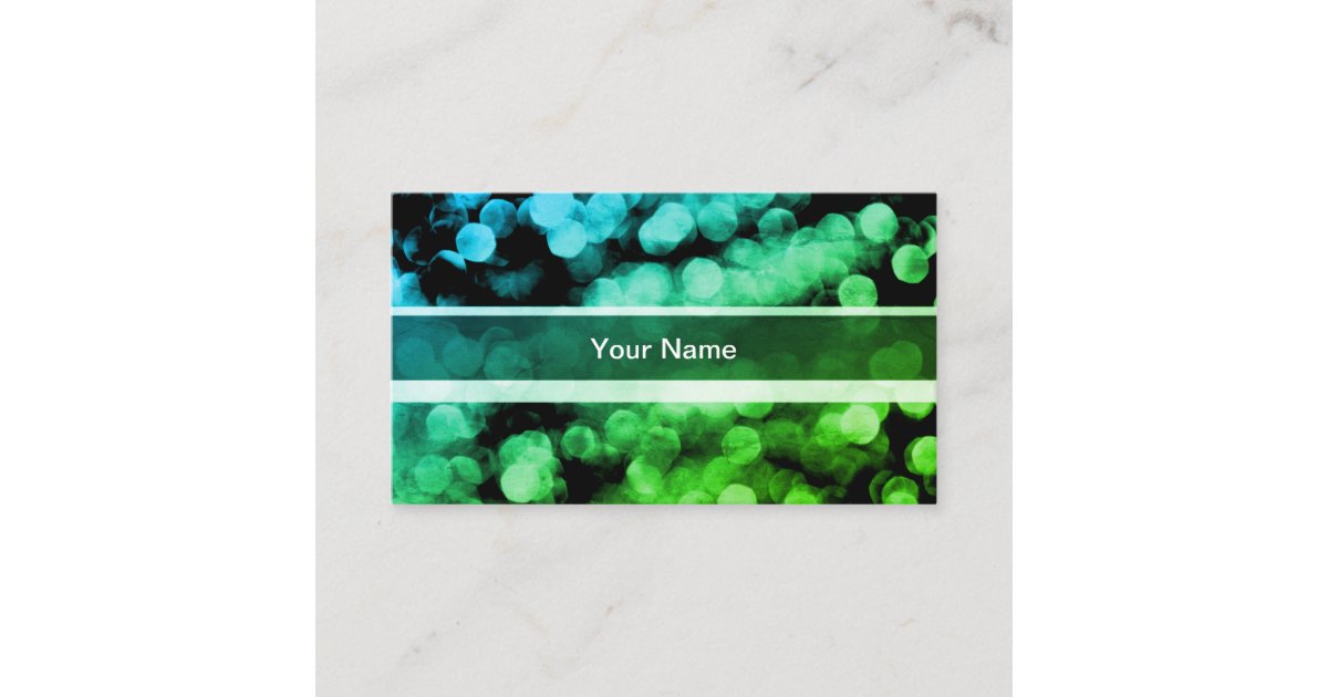 Moderate Green Glittering Lights Image Business Card | Zazzle
