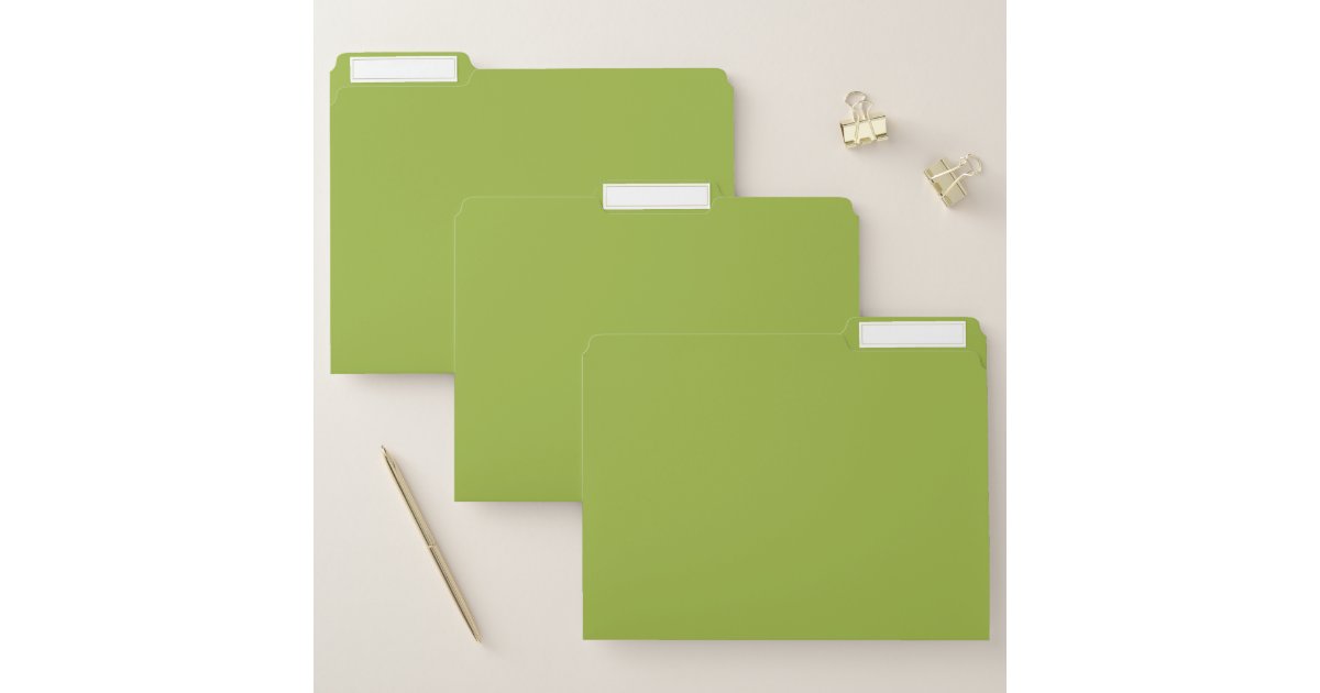 Moderate lime green (solid color) yellow- green File Folder | Zazzle