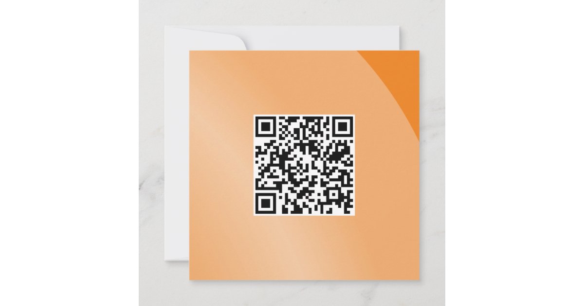 Moderate Orange Monochrome Modern Shaded Qr Code Card | Zazzle