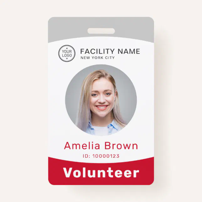 Moderm custom photo and name employee badge | Zazzle