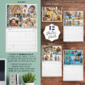 Modern 12 Photos Per Month Photo Collage Calendar | Zazzle