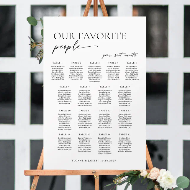 Modern 17 Tables Welcome Seating Chart | Zazzle