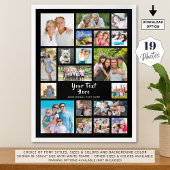 Modern 19 Photo Collage Custom Color Personalized Poster | Zazzle