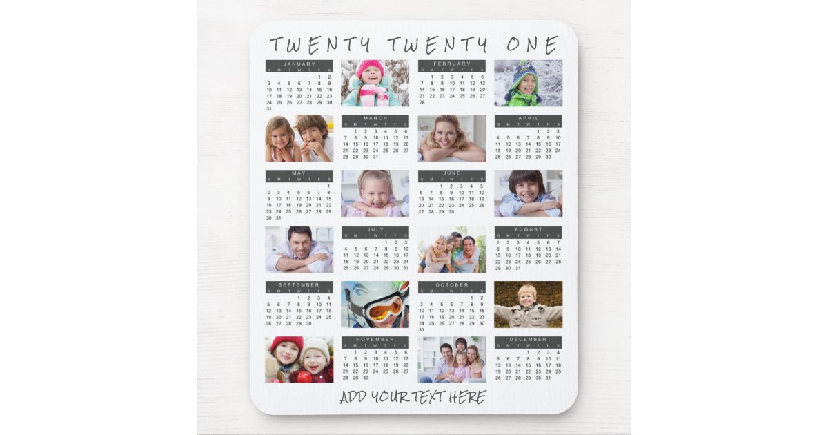 Modern 2021 Calendar Photo Collage Personalized Mouse Pad | Zazzle