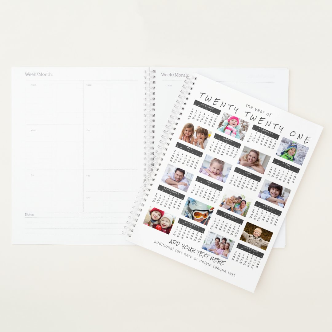 Modern 2021 Calendar Photo Collage Personalized Planner | Zazzle