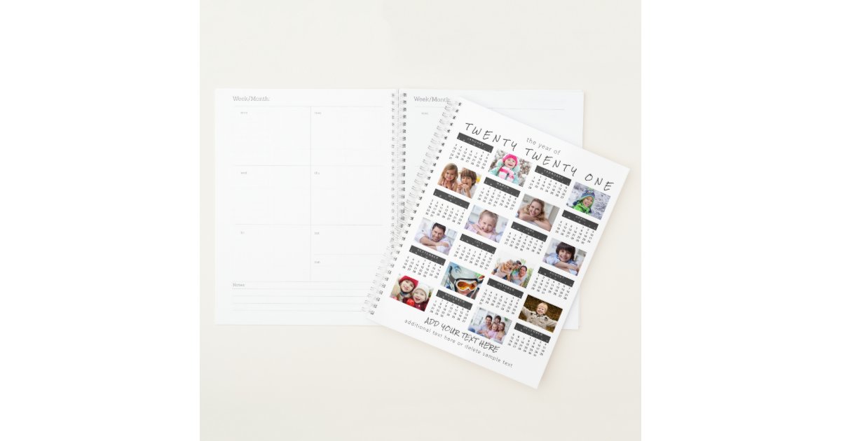 Modern 2021 Calendar Photo Collage Personalized Planner | Zazzle
