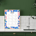 Modern 2024 Colorful Bold Floral Pattern Calendar Poster | Zazzle