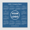 Modern 2025 Calendar Company Logo on Blue Magnet | Zazzle