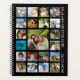 Modern 21 Photo Collage Family Black Personalized Planner | Zazzle