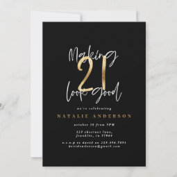 Modern 21st birthday typography black and gold | Zazzle