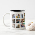 Modern 24 Insta Photo Collage Keepsake Two-Tone Coffee Mug | Zazzle