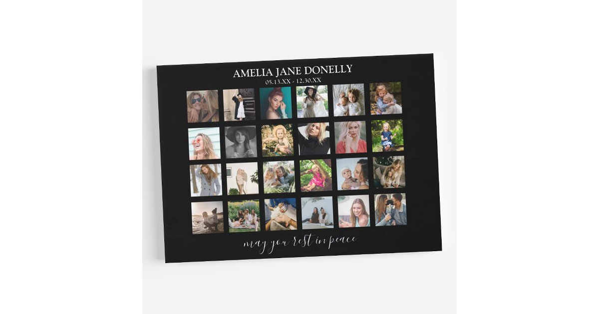 Modern 24 Photo Collage Foil Guest Book | Zazzle