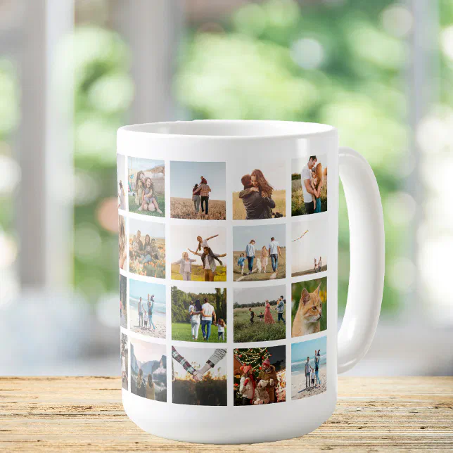 Modern 28 Photo Collage Coffee Mug | Zazzle