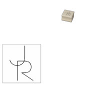 Modern 2 Overlapping Initials Rubber Stamp | Zazzle