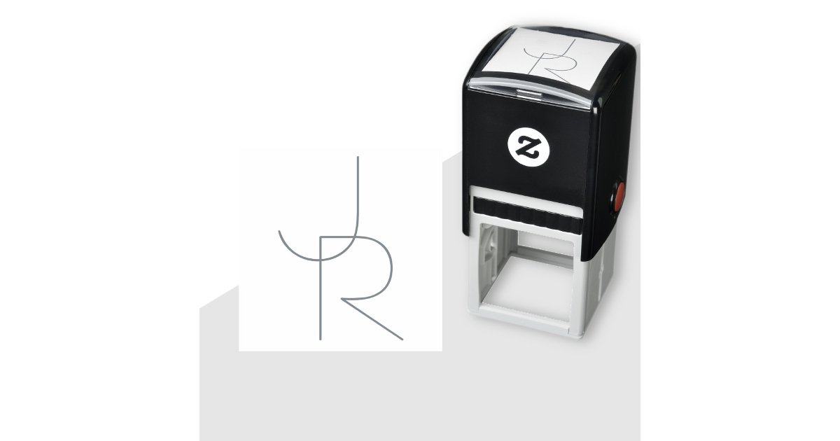 Modern 2 Overlapping Initials Self-inking Stamp | Zazzle