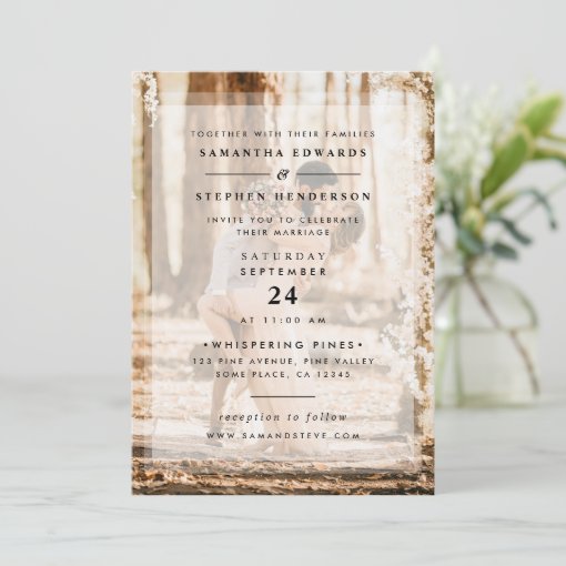 Modern 2-Photo Light Overlay Wedding Invitation | Zazzle