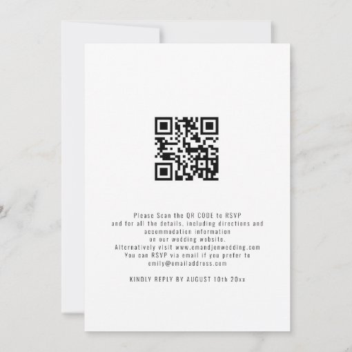 Modern 2 Photo QR Code Romantic Wedding Invitation | Zazzle